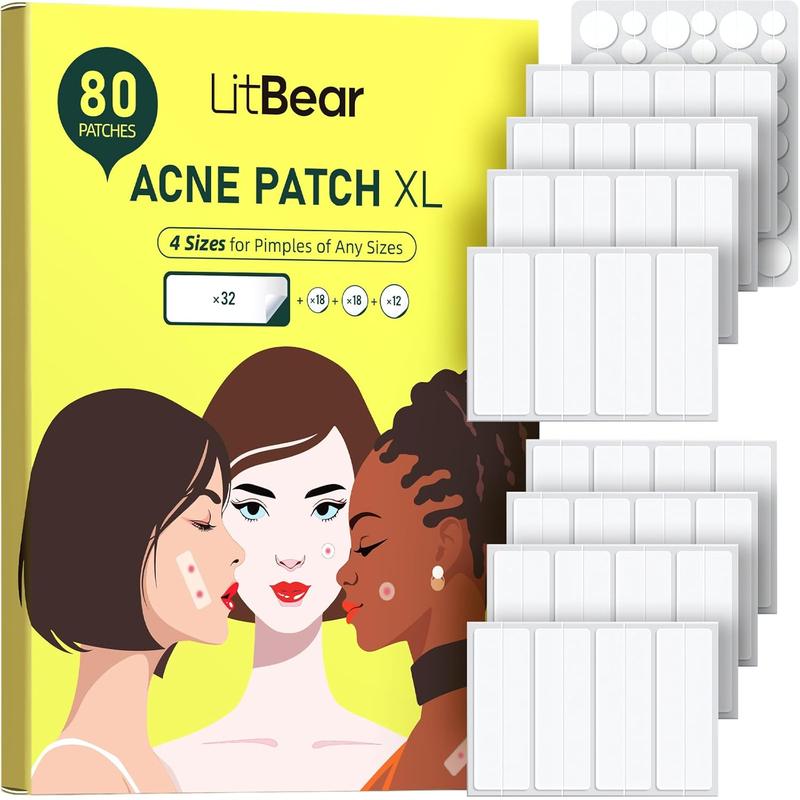 查看[LitBear Pimple Patches, (4 Sizes 80 Dots) Large Acne Patch , XL ...