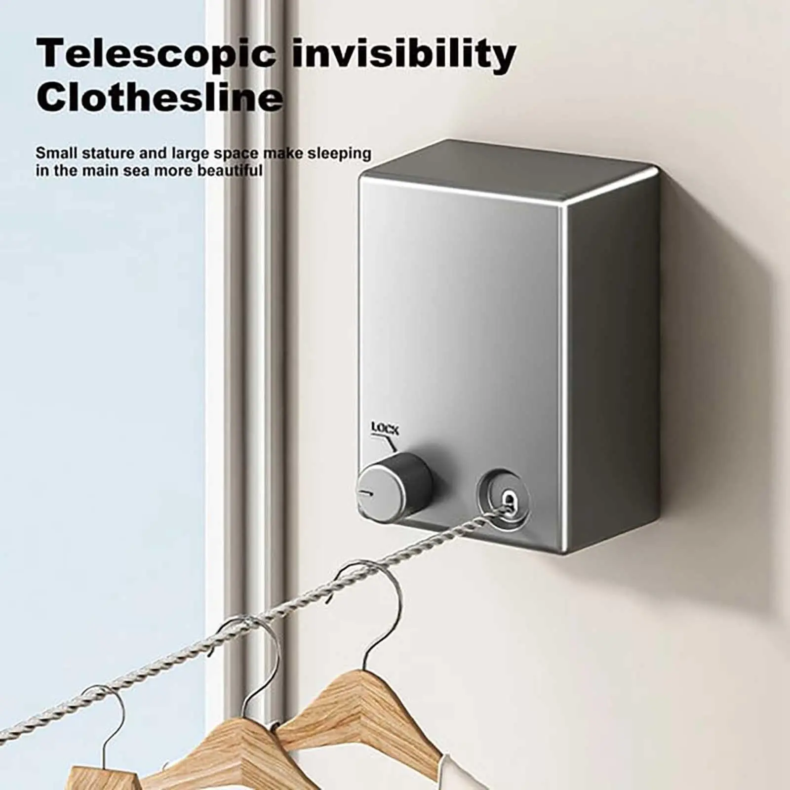 Stainless Steel Retractable Clothesline for Indoor & Outdoor Use, Wall ...