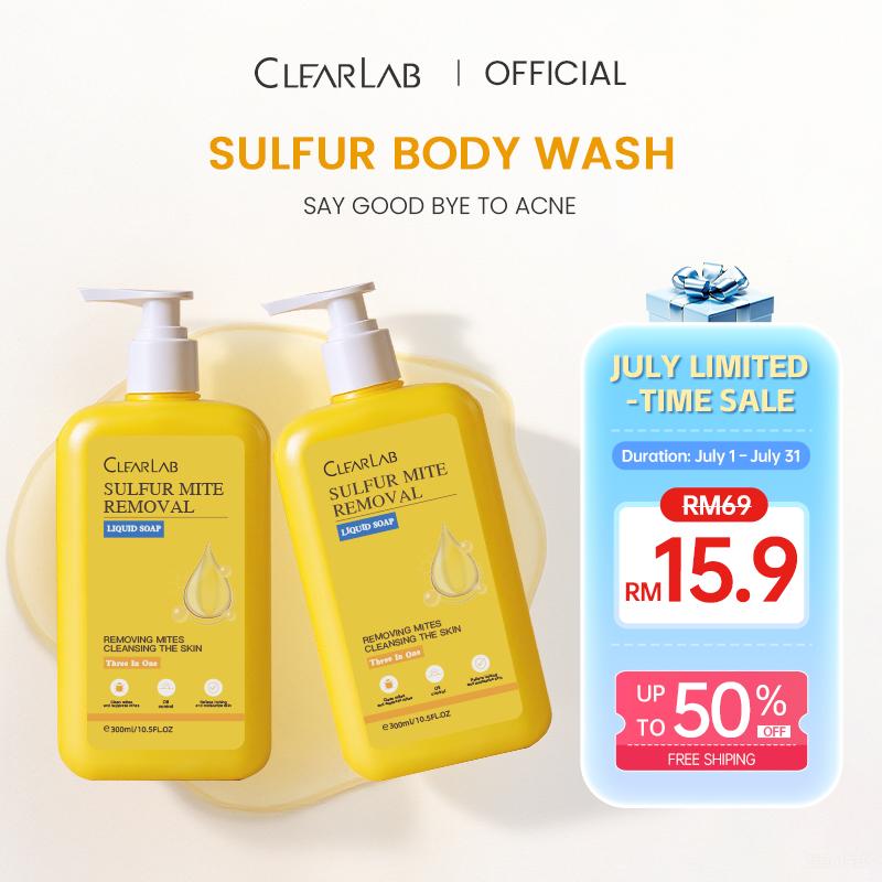 ClearLab Sabun Sulfur Pembersihan Antibakteria, Gel Mandian Tiga Dalam ...