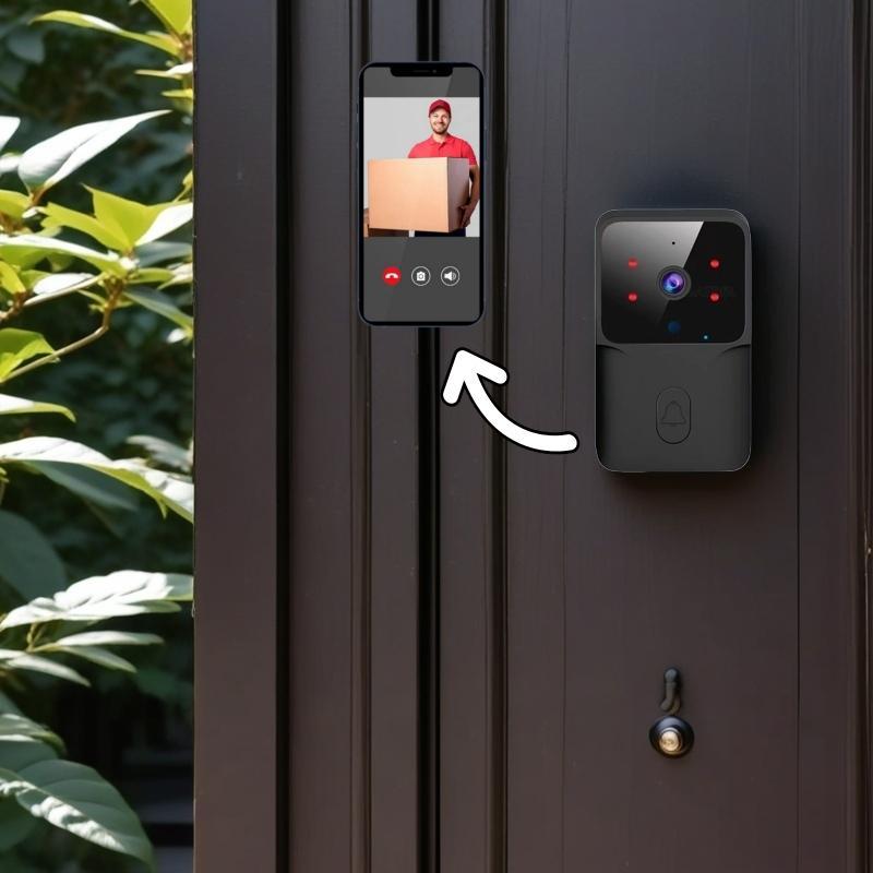 Wireless Doorbell Camera, Rechargeable 2.4G WiFi Smart Visual Doorbell, Home Security Doorbell ...