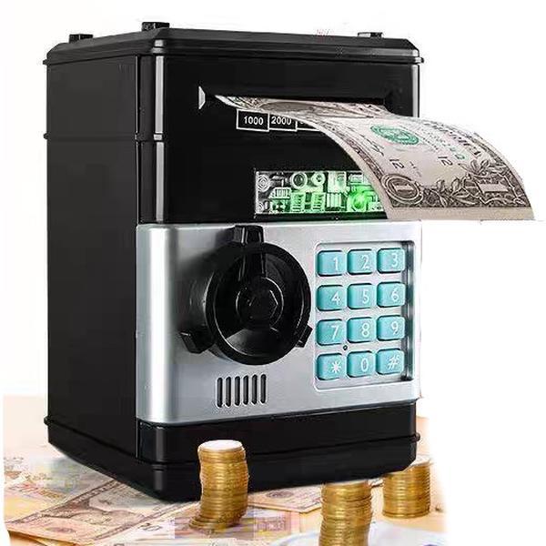 Electronic Piggy Bank Mini ATM Password Money Bank Cash Coins Saving Box for Kids, Cartoon Safe ...