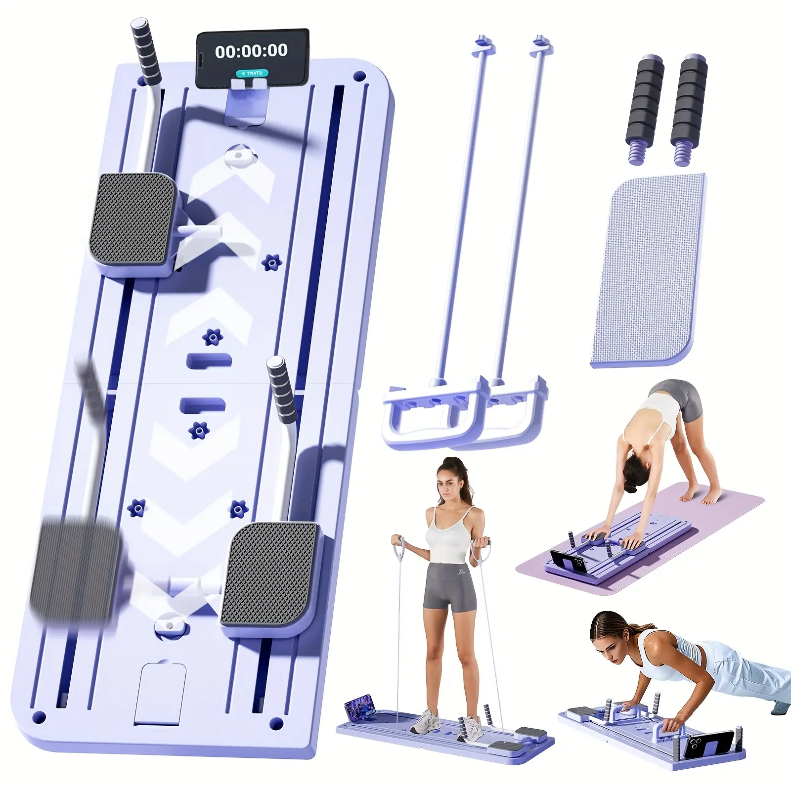 8 In1 Pilates Board for Home Foldable, Portable Pilates Reformer ...