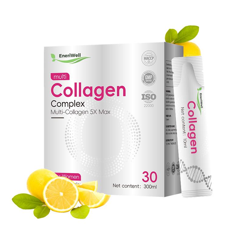 EneriWell Multi Collagen 5X Max Dietary Supplement Lemon Flavor Drink ...