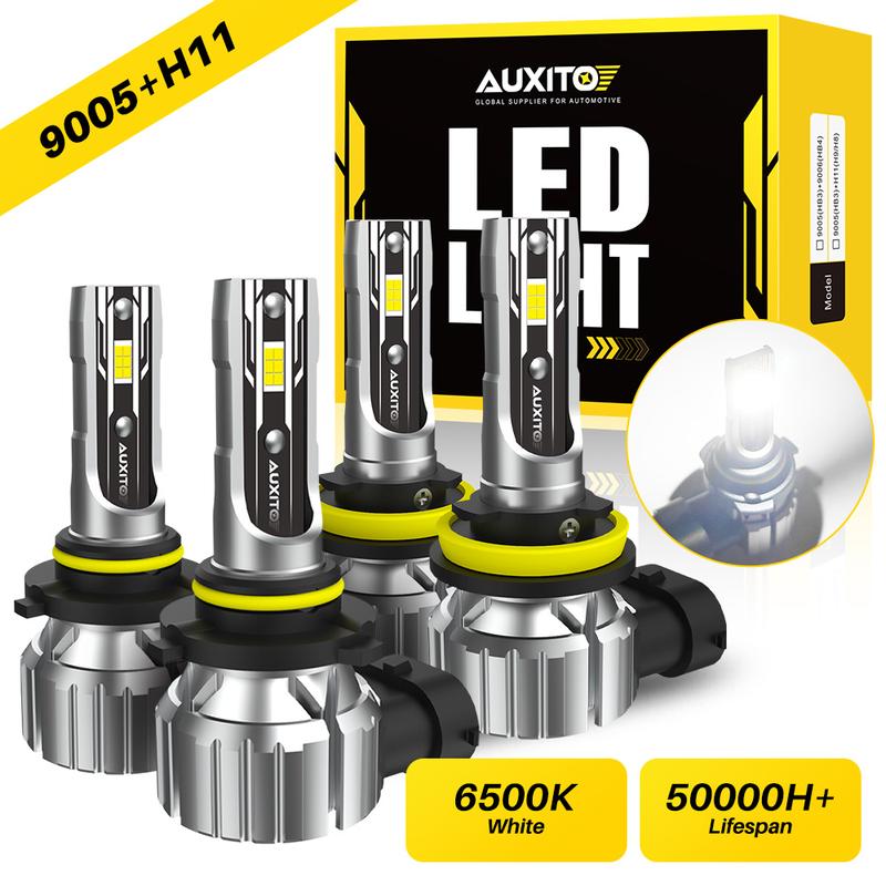 AUXITO 9005/HB3/9006/HB4/H11/H9/H8 White LED Headlight Kit High/Low Beam Bulbs Super Bright ...