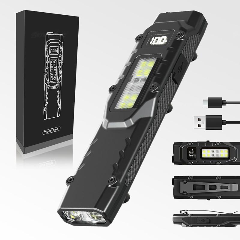 EDC Flat Tactical Flashlight with Clip, 1500 Lumens USB-C Rechargeable ...