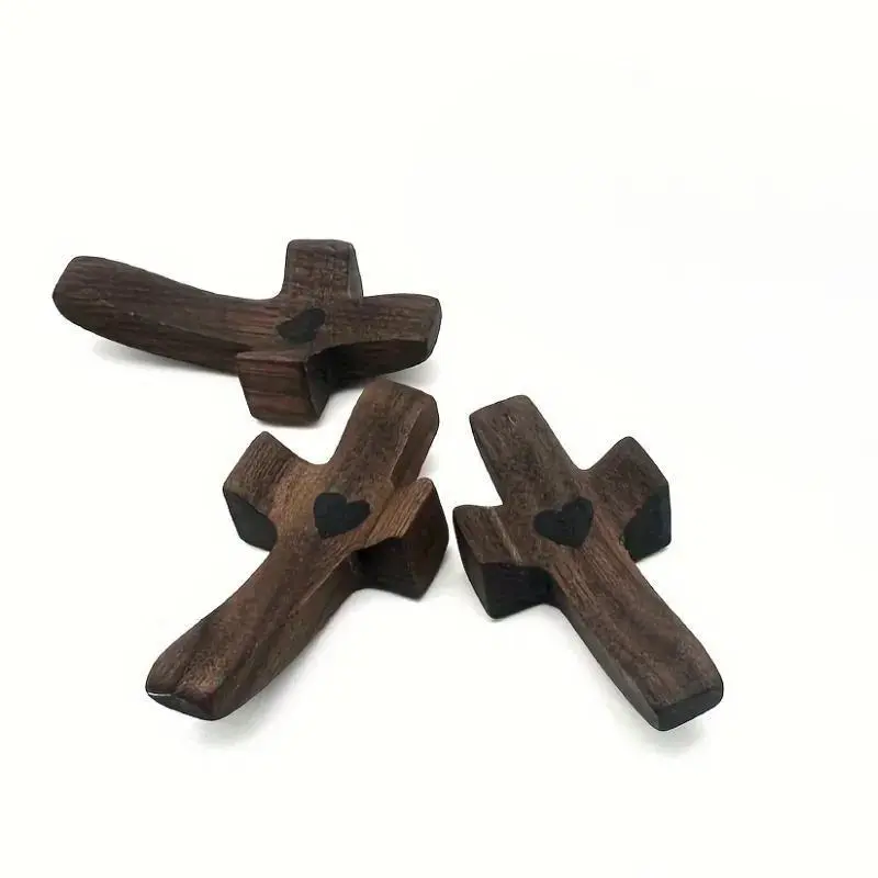 3Pcs Wooden Cross Decorations, Cross Fidget for Anxiety Relief, Multi ...
