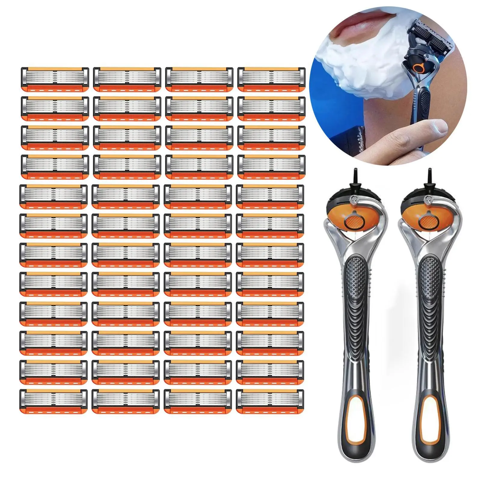 查看[48-Pack Men's 5-Blade Razor Set | Smooth Shave Bulk Refills with ...