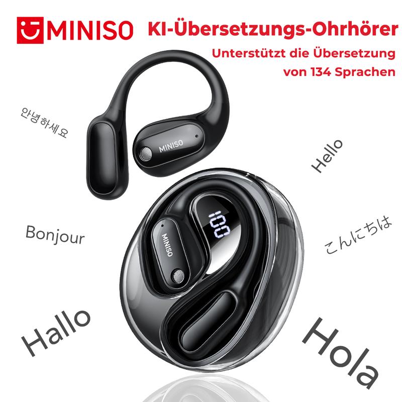 MINISO MS190 Translation Ohrhörer,unterstützt Echtzeit-Übersetzung in ...