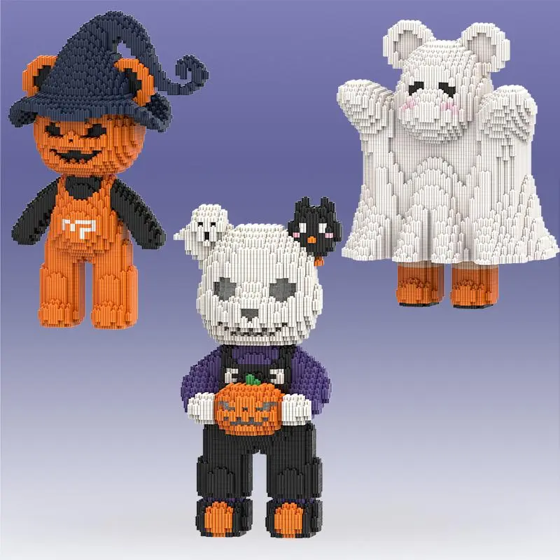 Halloween Themed Building Blocks, 1 Set DIY Small Building Blocks Model ...