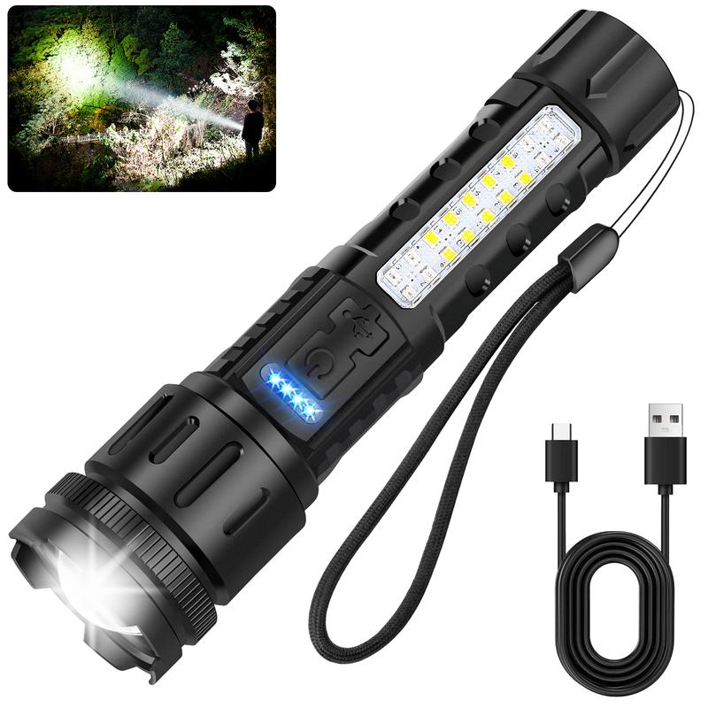 Strong Flashlight Highlight - Rechargeable & Adjustable Brightness LED ...