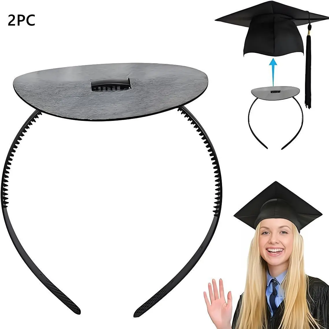 Graduation Cap Headband, 1 Piece Graduation Cap Band with Adhesive ...