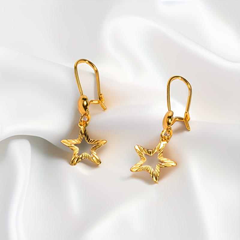 查看[Anting-anting Loket Bintang, Bertatah Emas 24K, Untuk Wanita, Reka ...