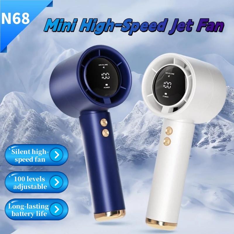Mini fan rechargeable USB high quality portable 1-100 gears LED display ...