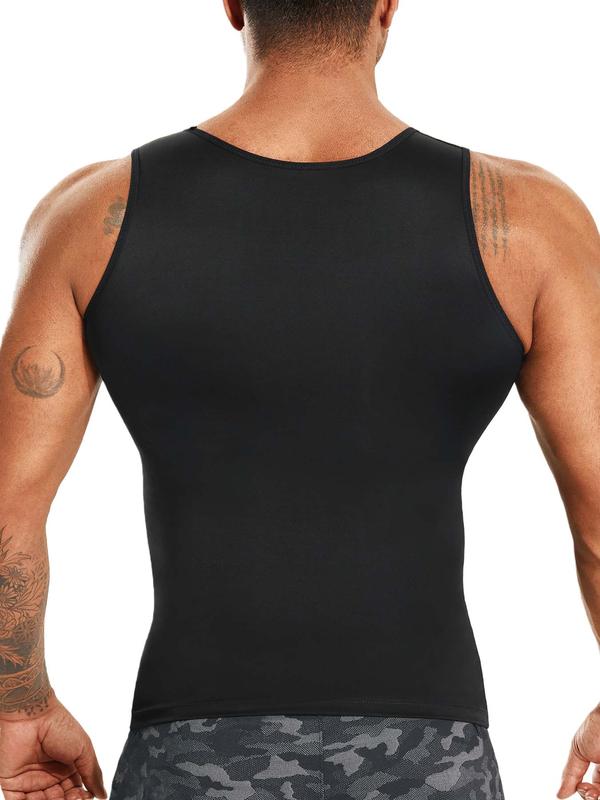 Men's Solid Compression Shapewear Tank Top, Gym Wear 2024, Breathable ...