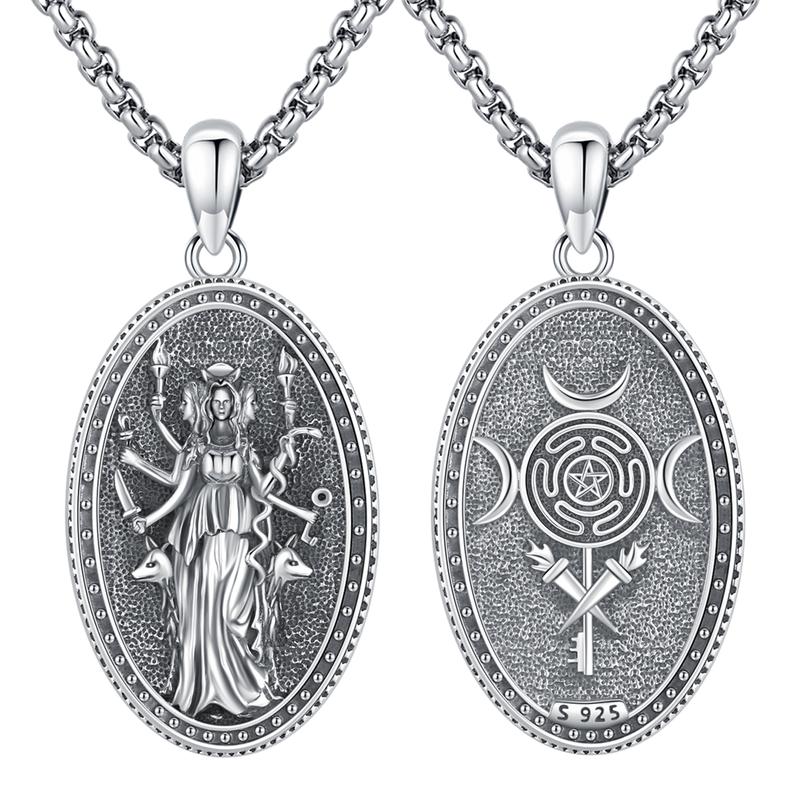 DRINSPER Hecate Necklace 925 Sterling Silver Goddess of Witches of ...