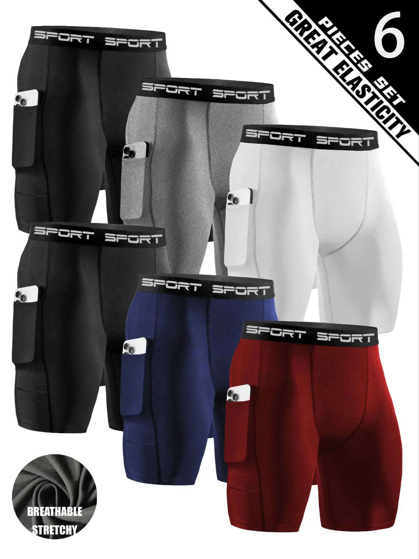 查看[6-Pack Men’s Compression Trunks, Quick Dry Performance Sports ...