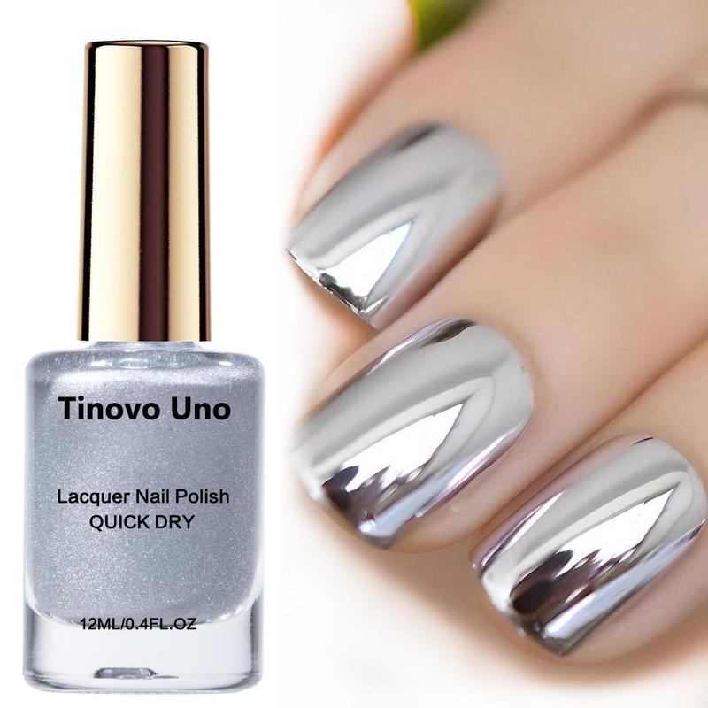 Mirror Effect Metallic Nail Polish, No Baking Natural Quick-drying ...