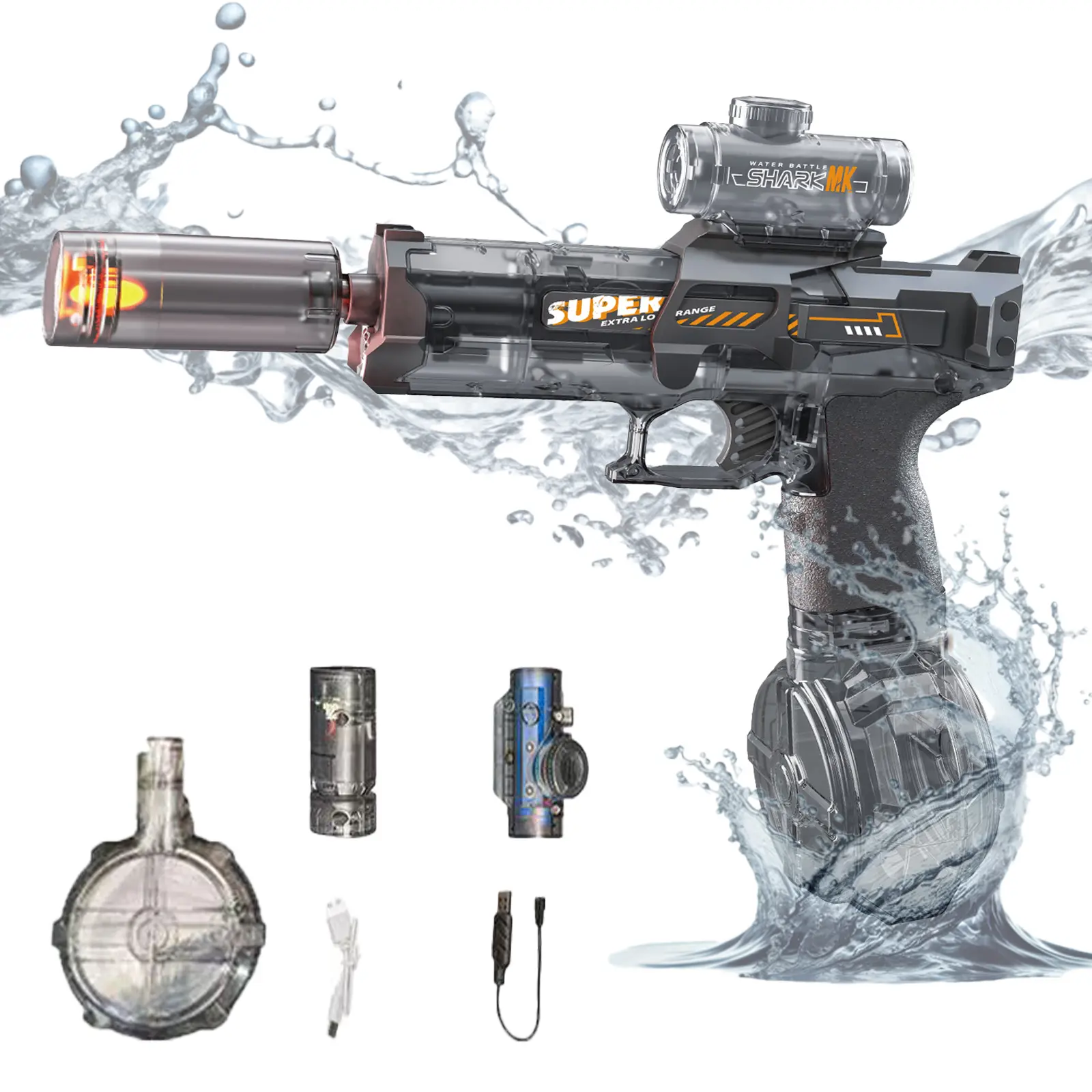 water gun LEDElectric Water Gun Children's Toy Pulse AMT Electric Flame ...