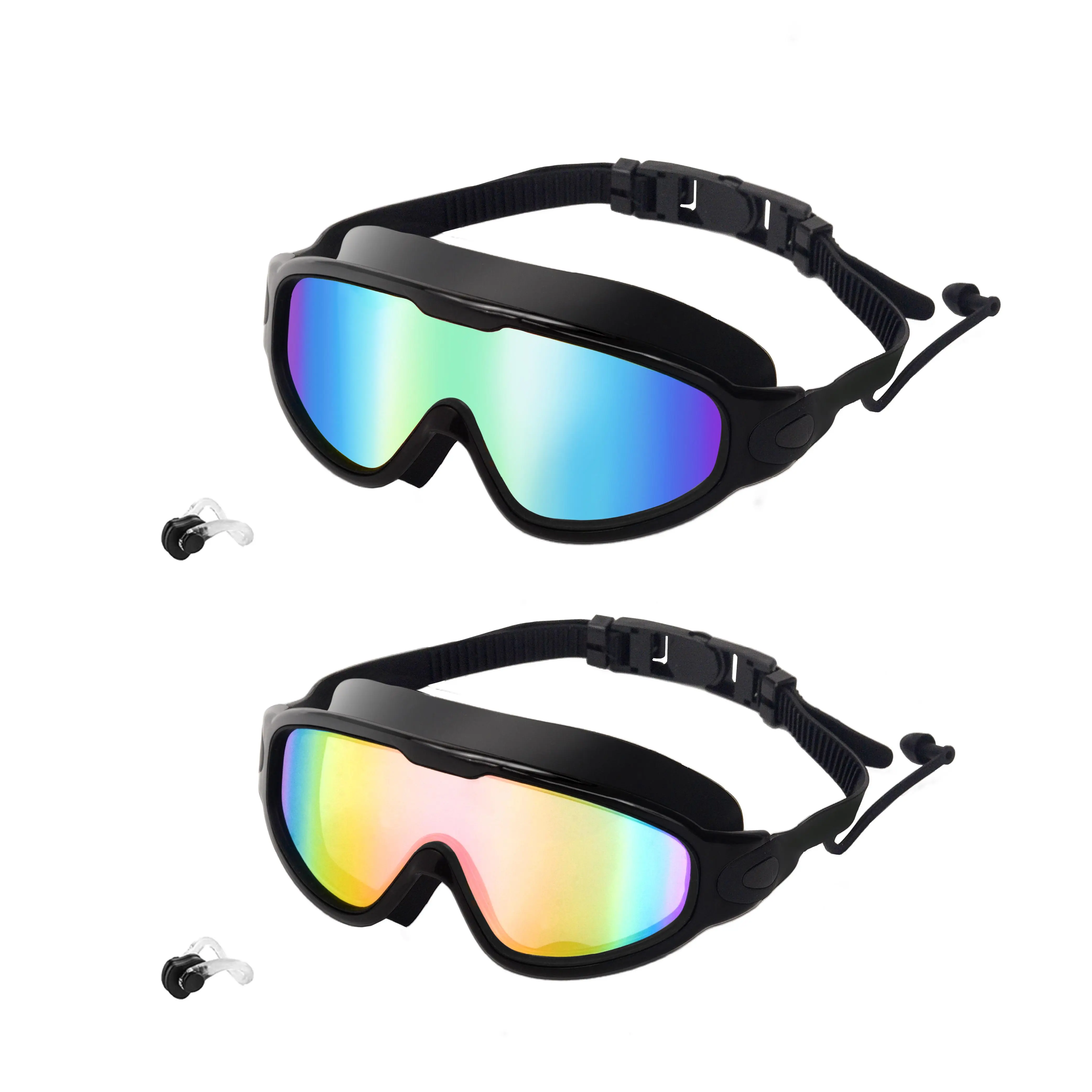 GOECI 2 Pack - Swim Goggles for Adults & Kids - Anti-Fog Full-Coverage ...