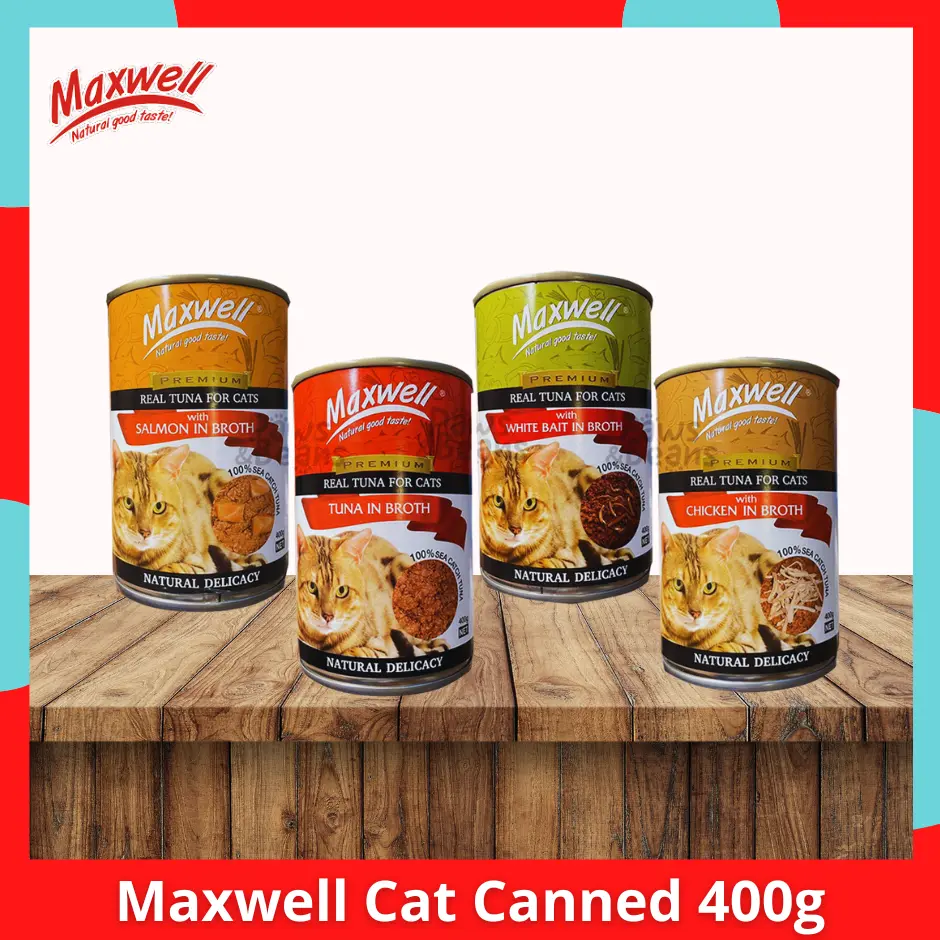 Maxwell Adult Cat Wet Food Canned 400g - Premium Real Tuna for Cats ...