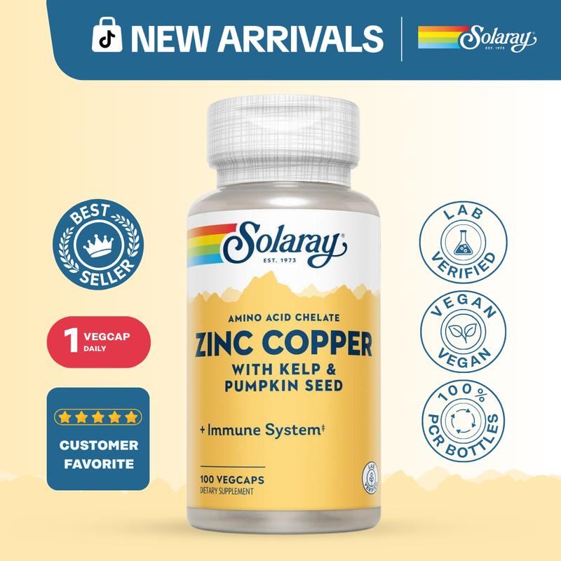 查看[Solaray Zinc Copper VegCaps for Adults – 50 mg Zinc Supplement with ...