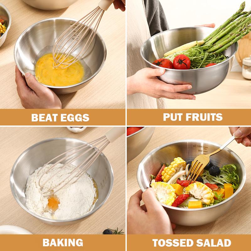 (TTS MALL) Set Mangkuk Pengadun Keluli Tahan Karat 3 dalam 1 Untuk ...