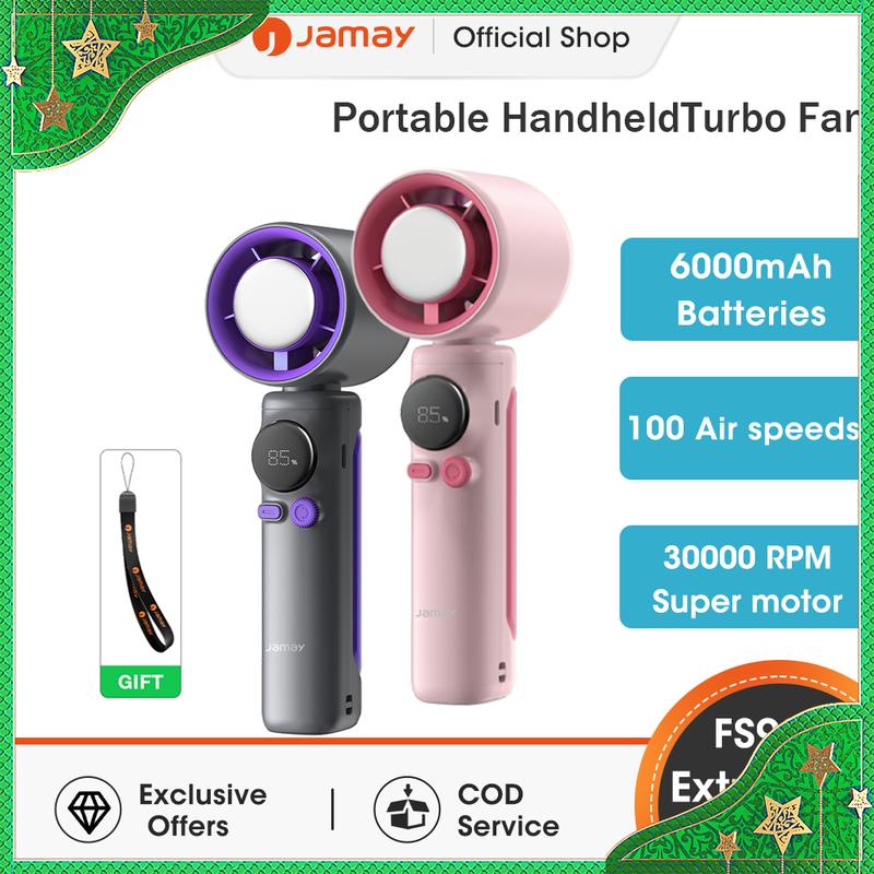 【COD & Local 】Jamay FS930 Kipas Kecil | 6000mAh | Colorful MetalHeld ...