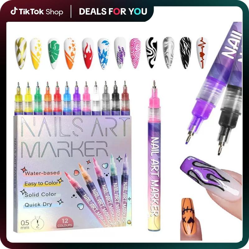 查看[gift for valentines's day Nail Doodle Pen 12-Color Acrylic Paint ...