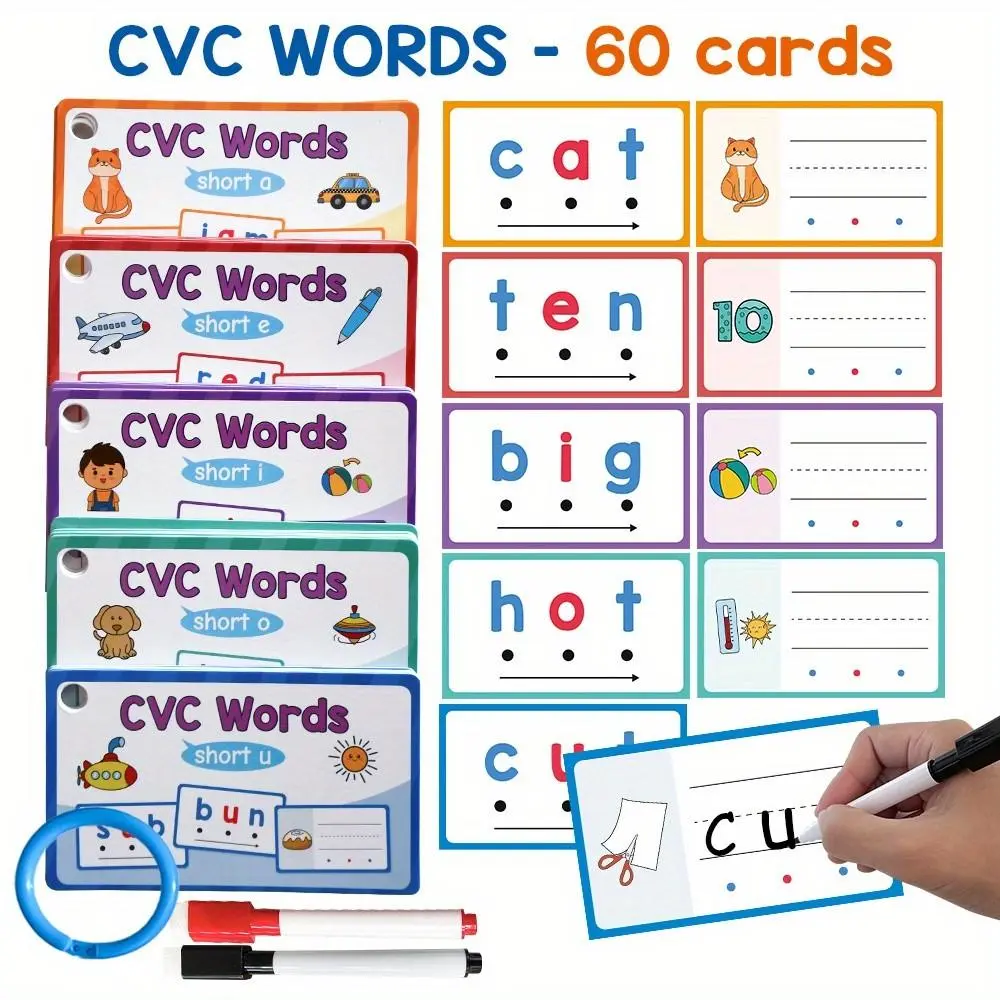CVC Words Dry Erase Handwriting Flash Cards, Vocab TikTok爆款商品分析 - GMV ...