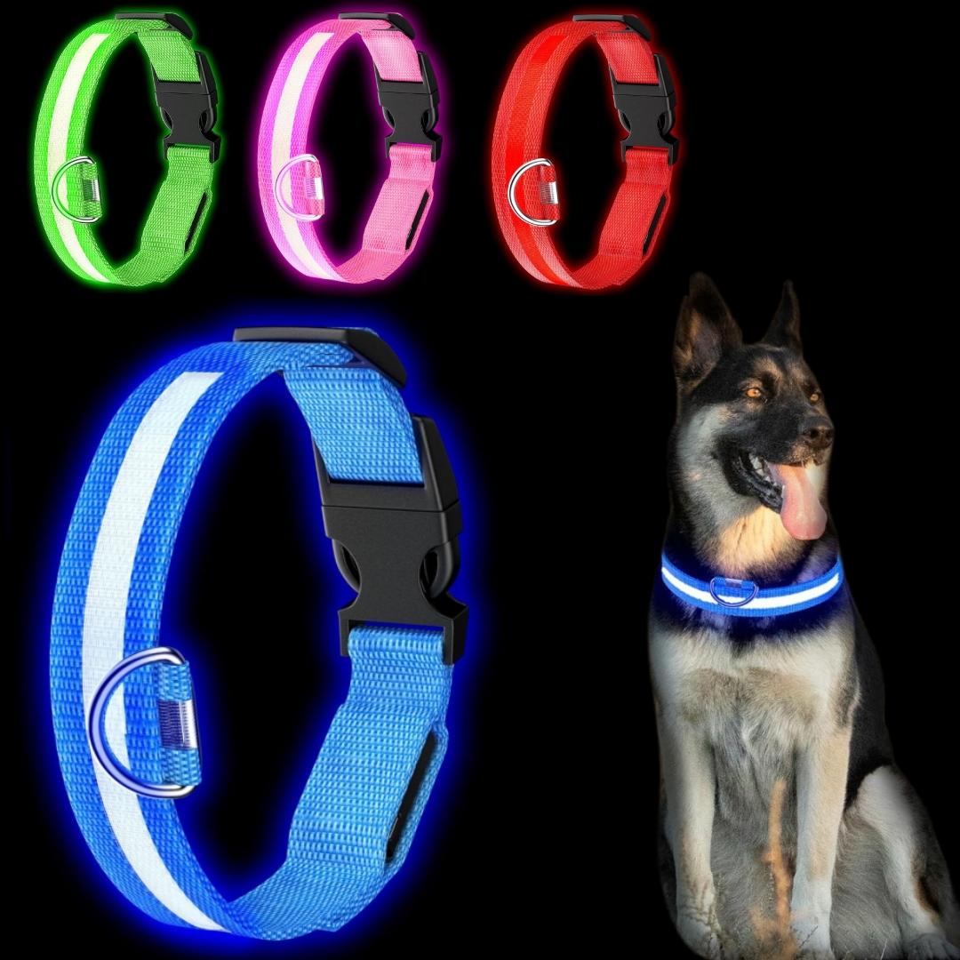 查看[Light Up Dog Collar, Adjustable Glow in Dark Dog Collar，Waterproof ...