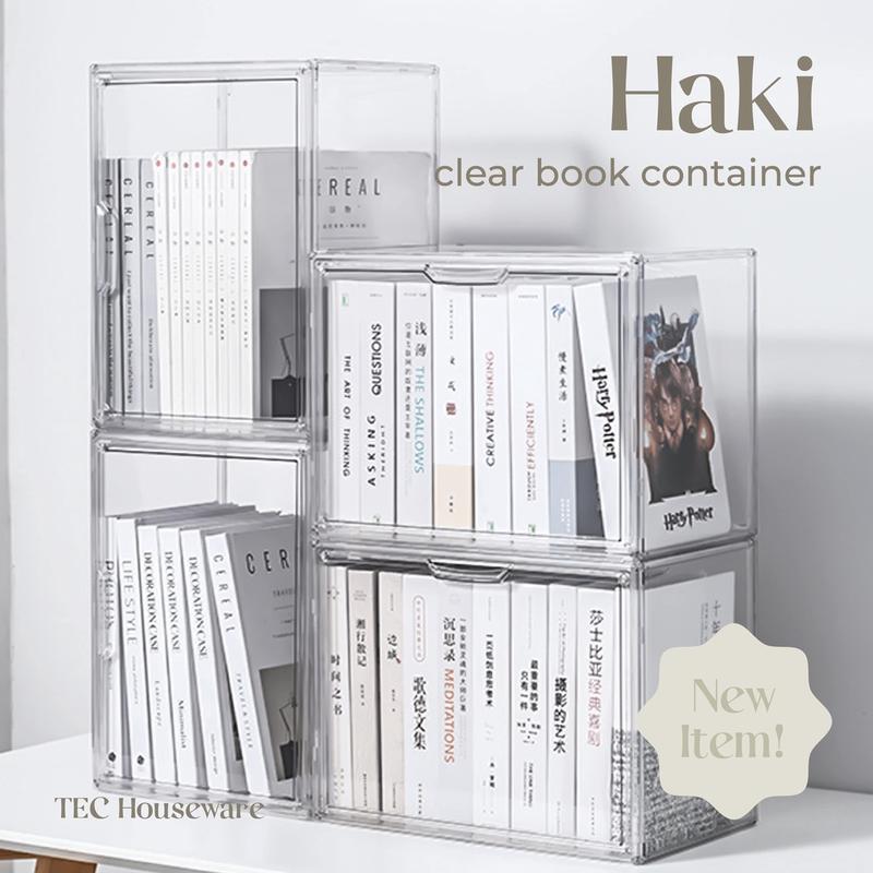 查看[【TEC】HAKI Transparent Acrylic Book Magazine Organizer Container Box ...
