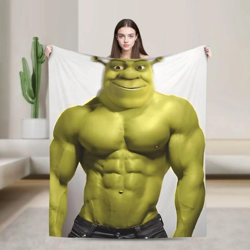 查看[Buff Shrek Blanket, Super Soft Cozy Flannel Throw with Muscular ...