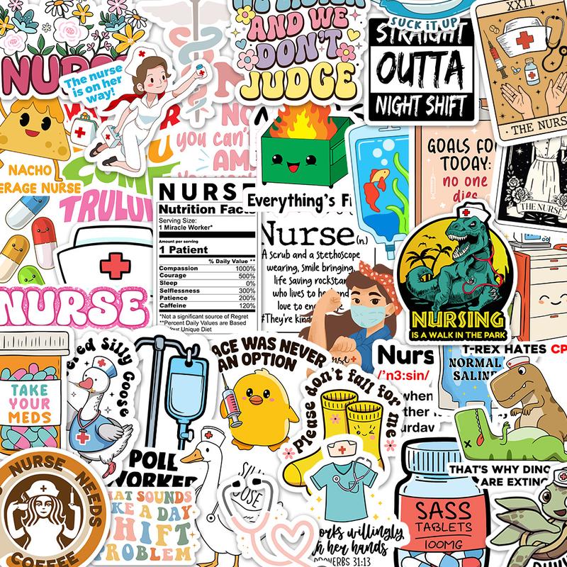 120Pcs Funny Nurse Stickers - Hilarious Medical Decals for Laptops ...