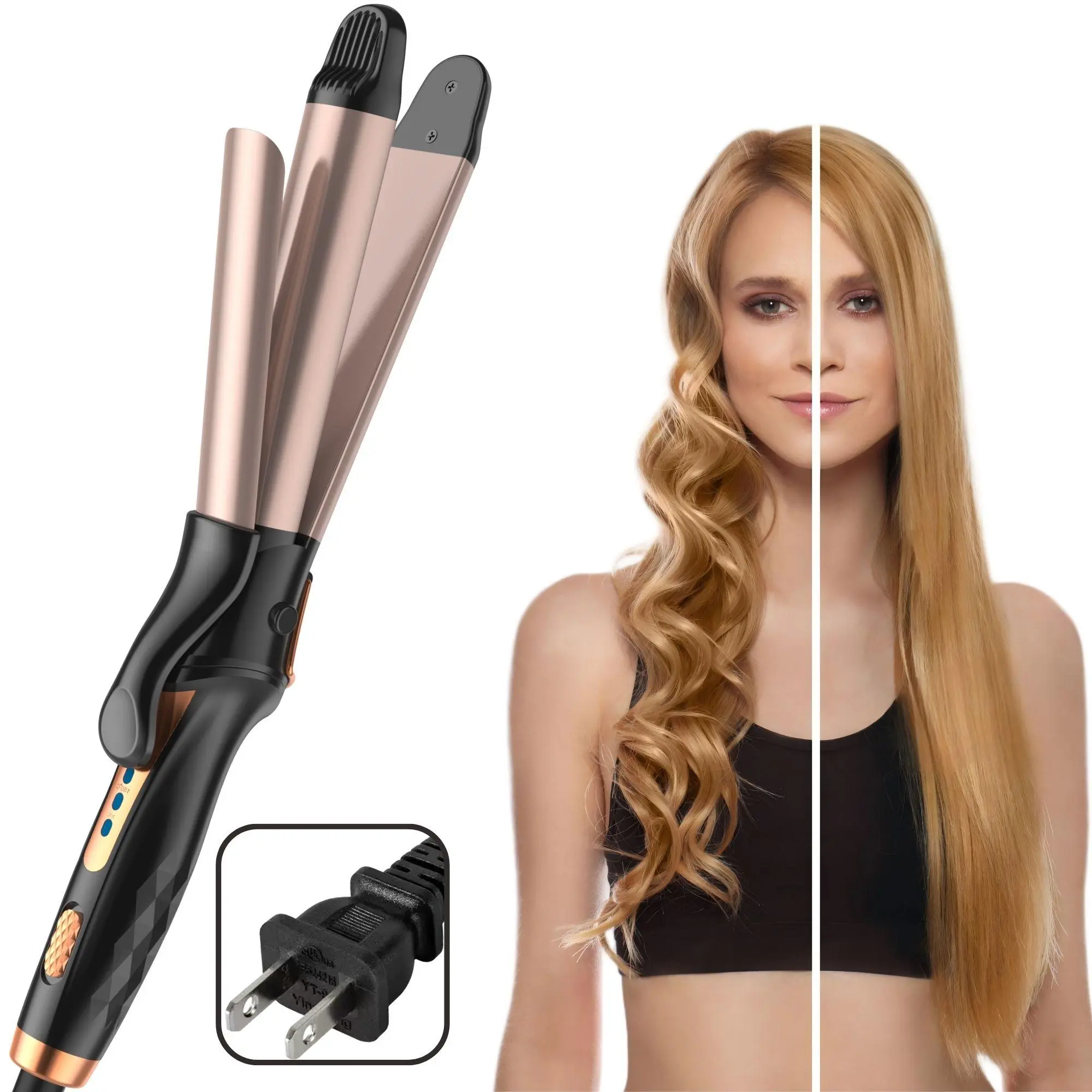 查看[2 in 1 Hair Straightener & Curler, Adjustable Temperature Hair ...