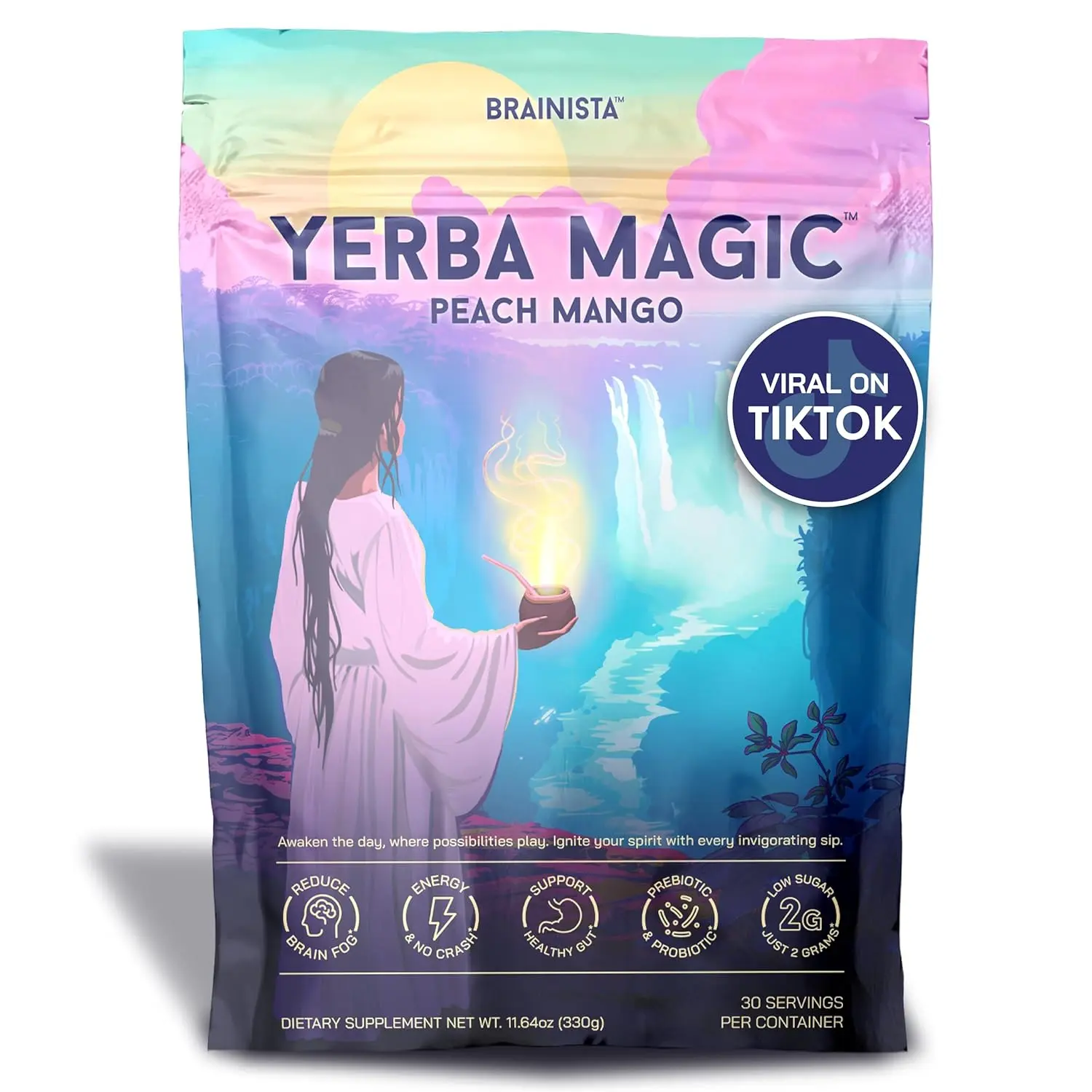 Yerba Magic Sticks Peach Mango Powder Single Serve Sticks Instant Tea ...