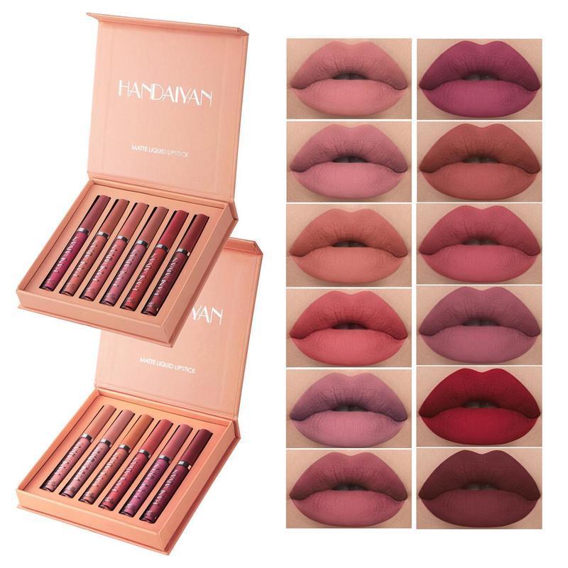 HANDAIYAN 6Pcs Matte Liquid Lipstick Set - Long Lasting & High ...