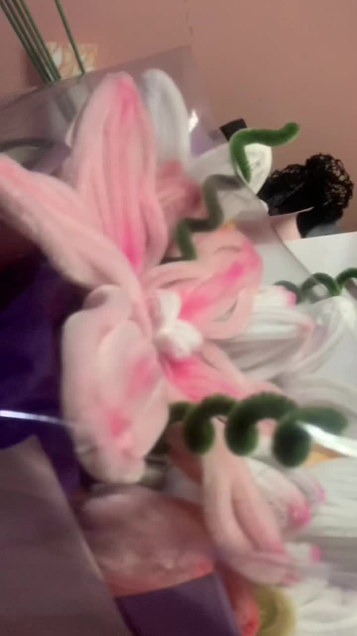 A bouquet of fuzzy flowers is always better with lights🌷🌷🌷 #fuzzywire # ...