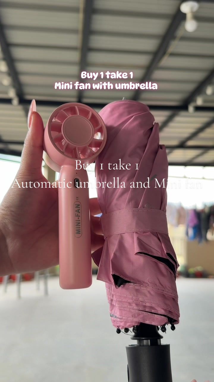 Mini fan plus automatic umbrella 155 pesos lang grabe guys! Dalawa nato ...
