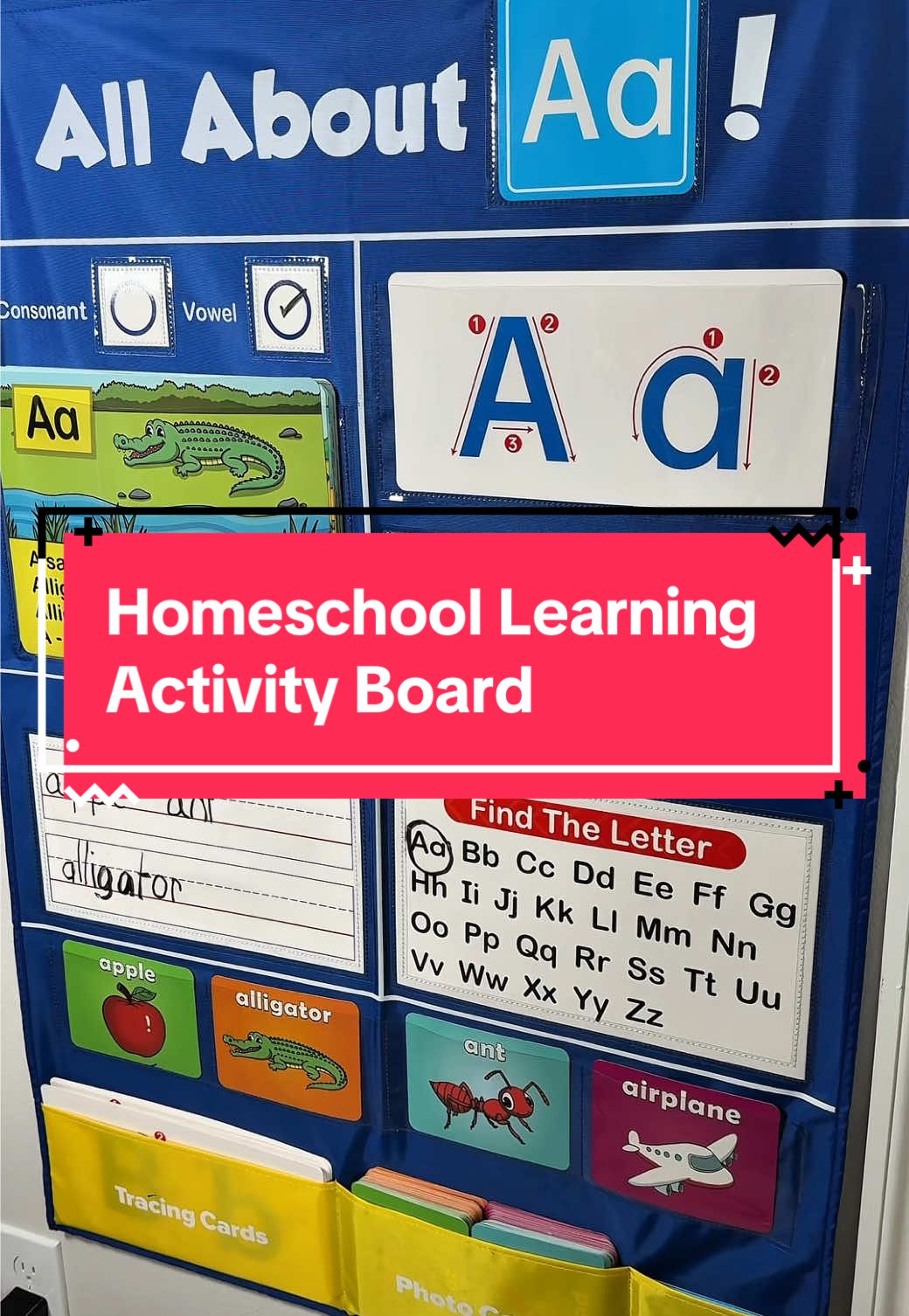 Alphabet learning pocket chart for homeschool or in a classroom to ...