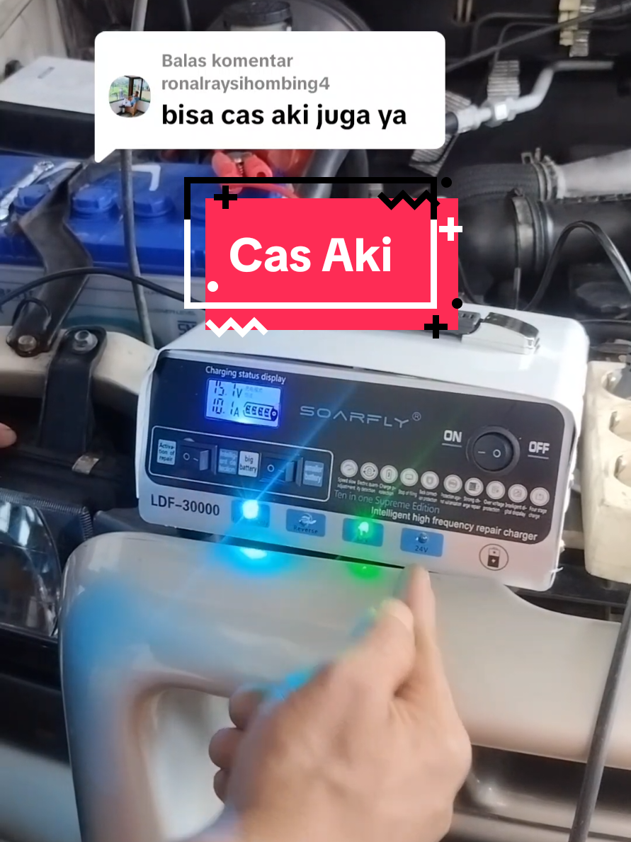 Alat Cas Aki Untuk 12&24V, alat ini mendeteksi secara otomatis sesuai ...